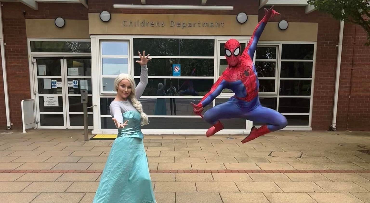 Spiderman and Elsa bring 'joy' to children at Worcester hospital ...