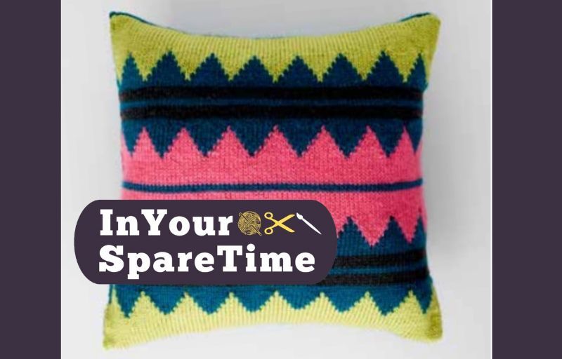 Your free knitting pattern this week is a colourful cushion from ...