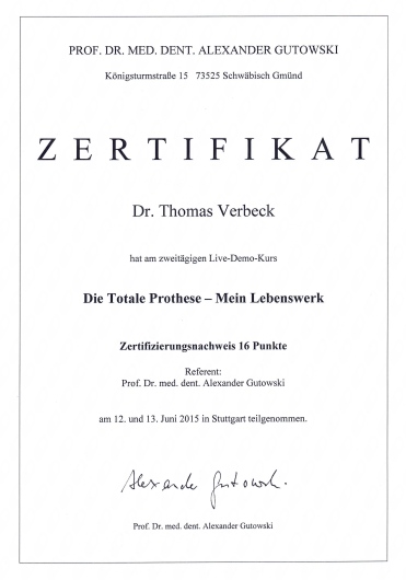 Dr. med. dent. Thomas Verbeck - Zahnarzt, Oralchirurg in Ratingen