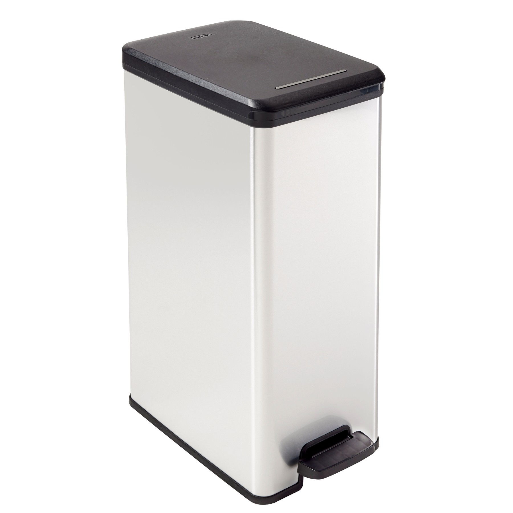 Curver Deco Slim Bin Silver 40ltr (225913)