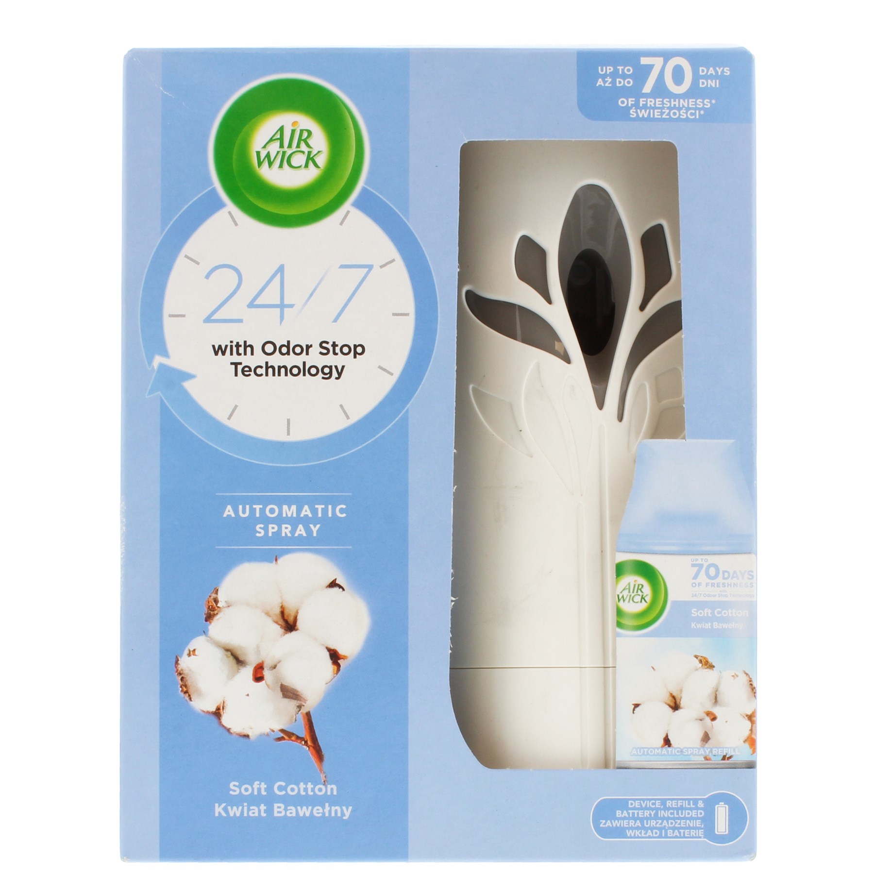 Air Wick Freshmatic Complete Soft Cotton 250ml (HOAIR280)