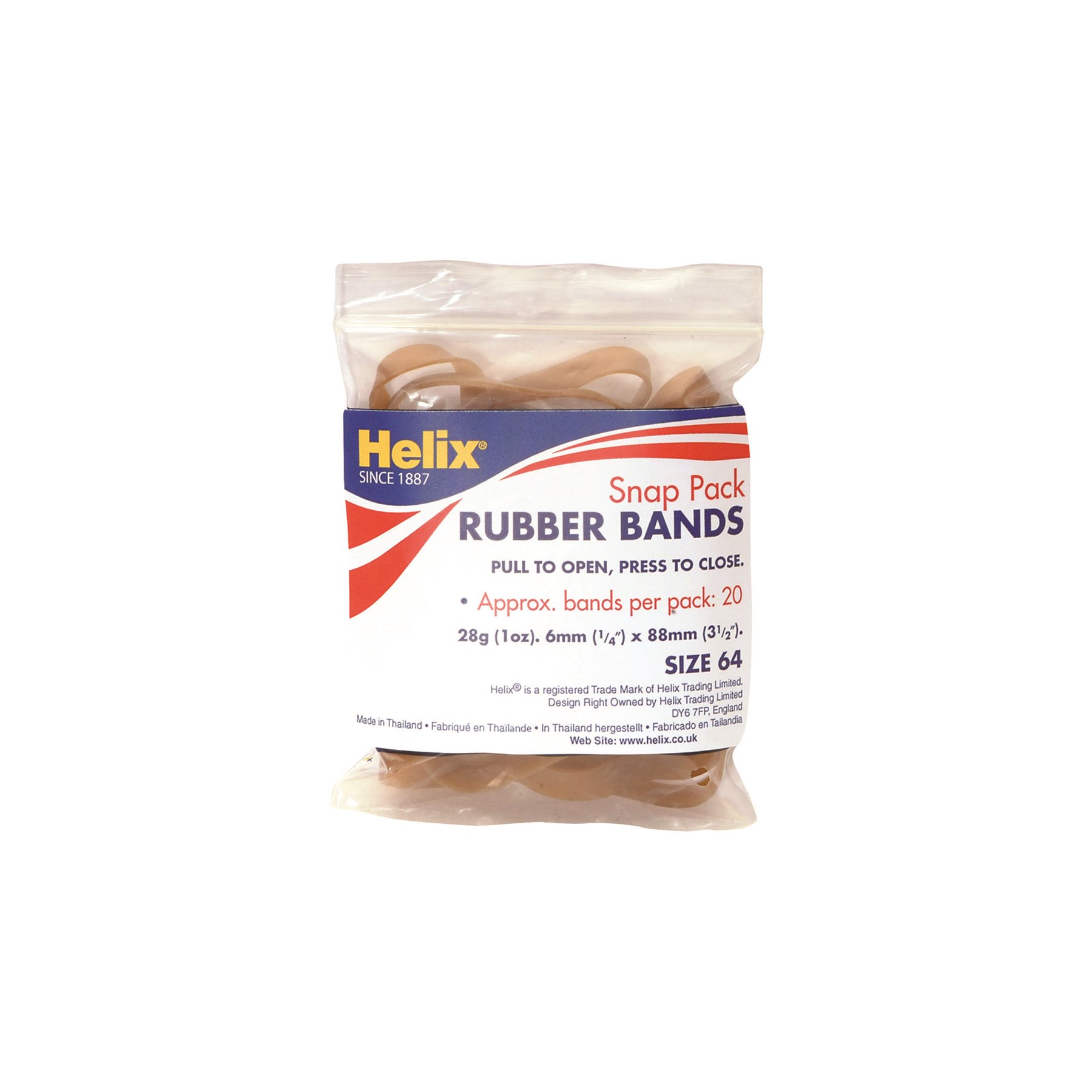 Helix Snap Pack Rubber Bands Asst (Q71020)