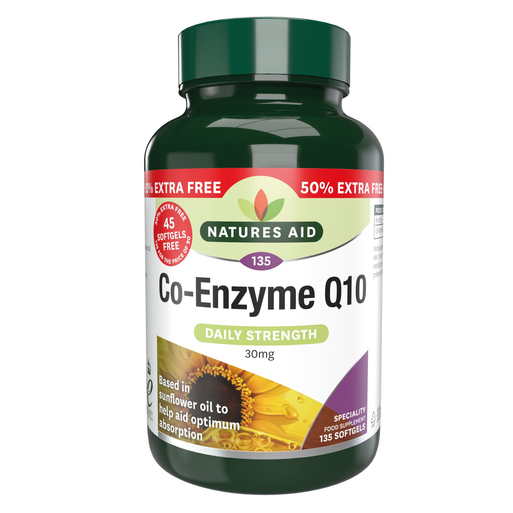 Natures Aid Co-enzyme Q10 30mg + 50% 90s (11836)