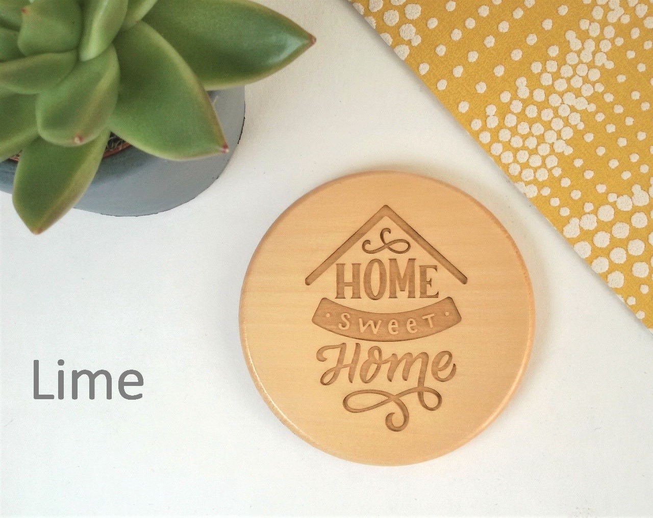 Home Sweet Home Engraved Wooden Coaster