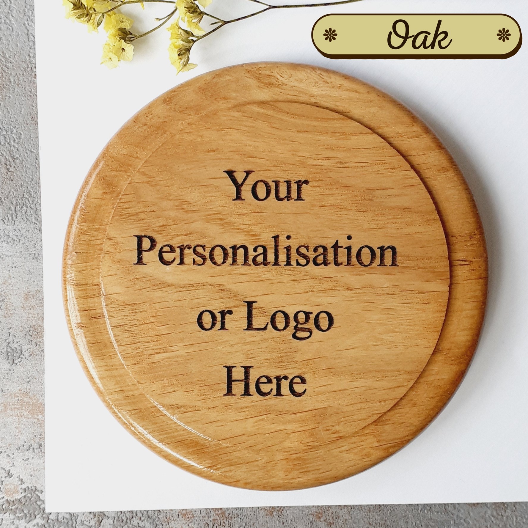 Large Design Your Own Personalised Coaster - Various Timbers