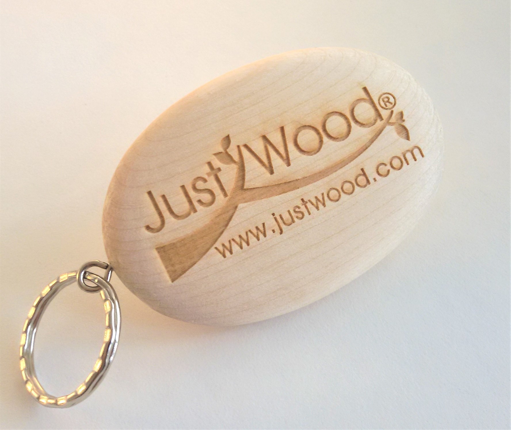 Engraved Wooden Pebble Keyring