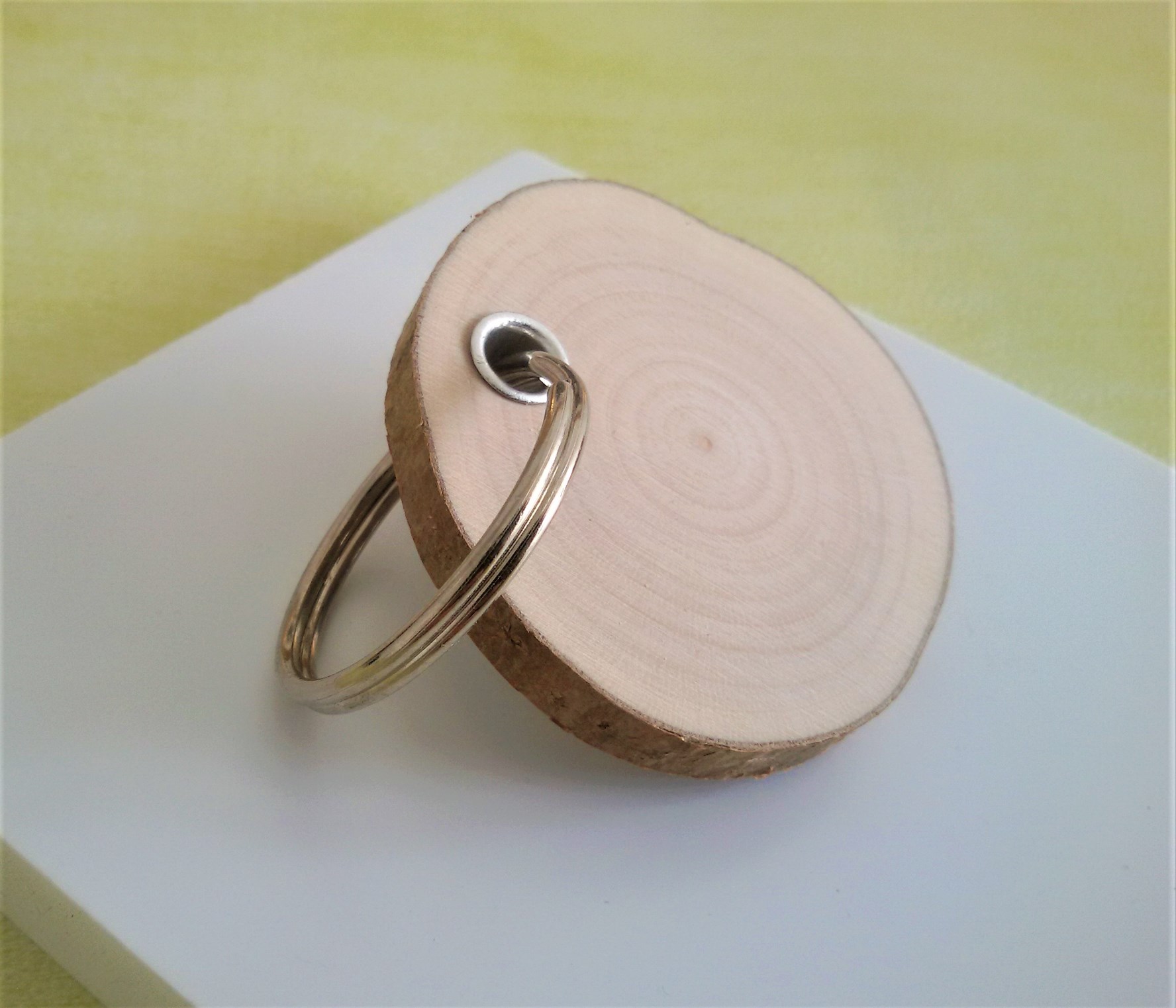 Birch Rustic Keyrings - Natural - 45mm