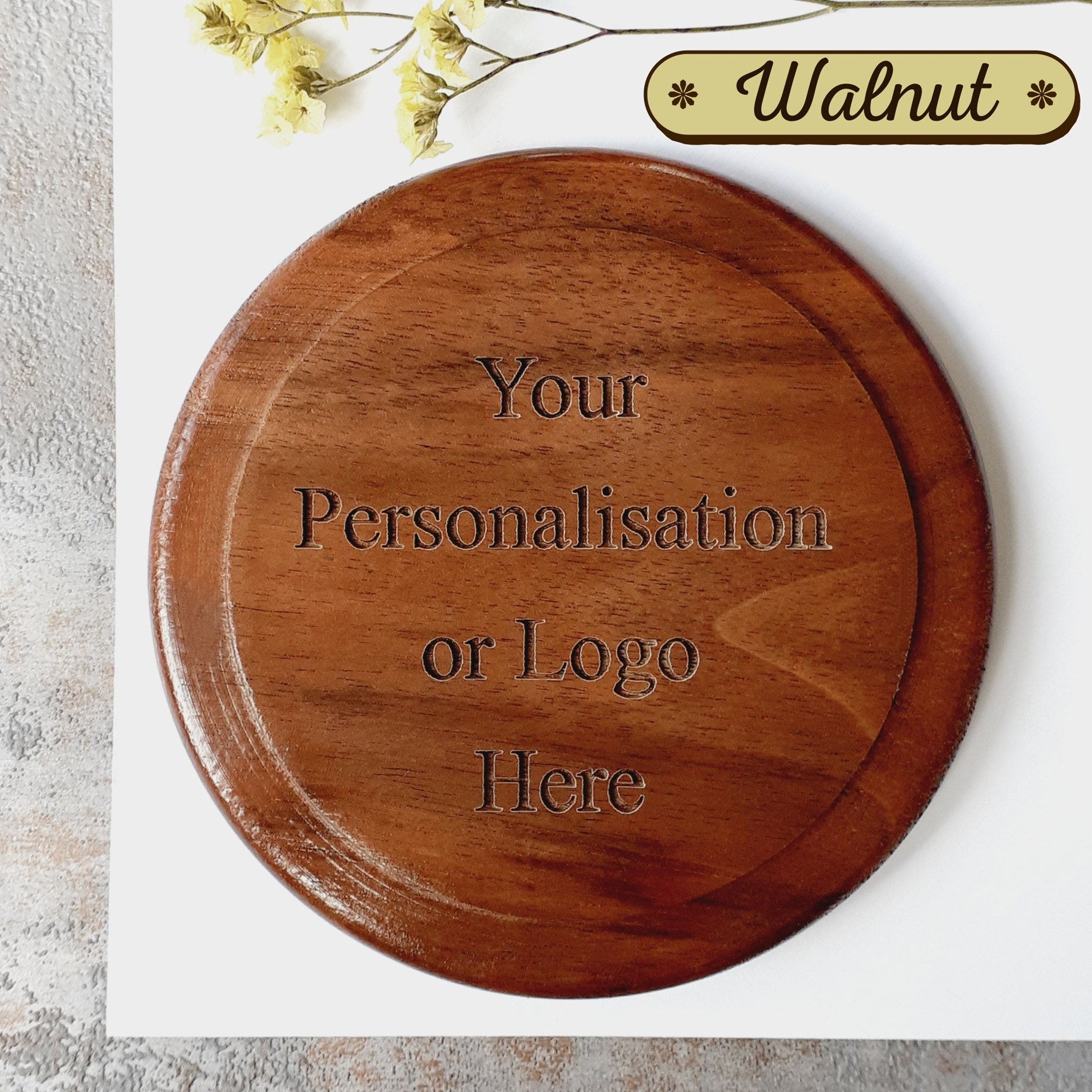 Large Design Your Own Personalised Coaster - Various Timbers
