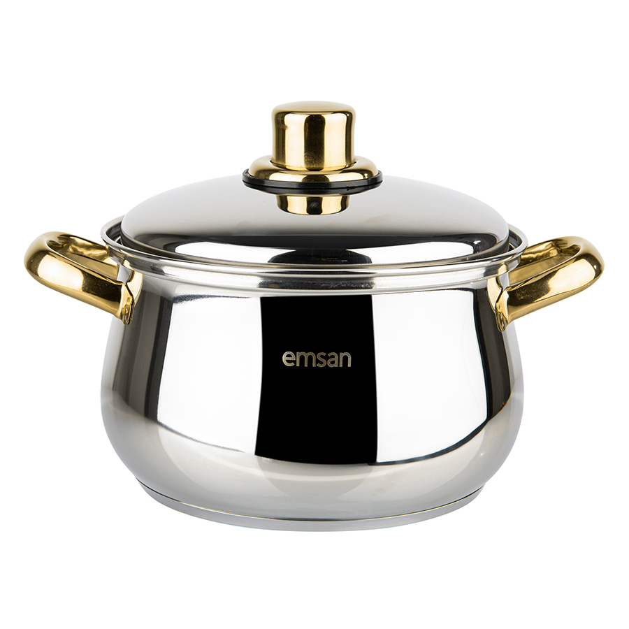 Azure 6 Parça Çelik Tencere Seti Gold - Emsan
