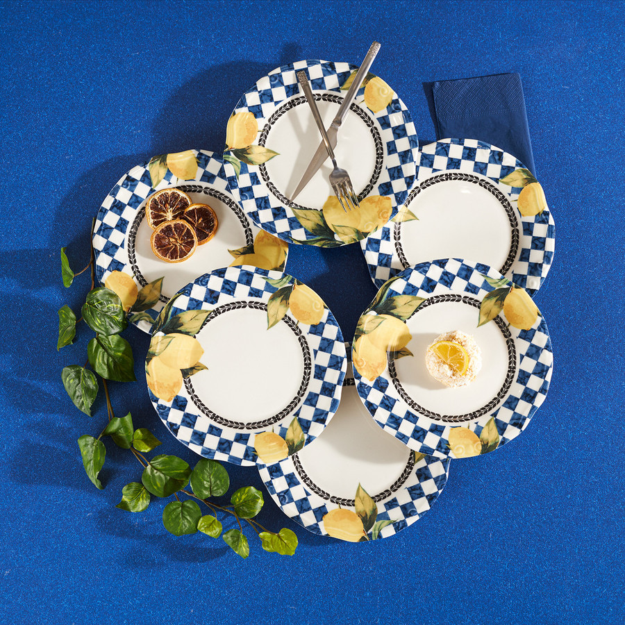 Karaca Lemon 6 Teilige F r 6 Personen Dessertteller Porzellan KARACA 