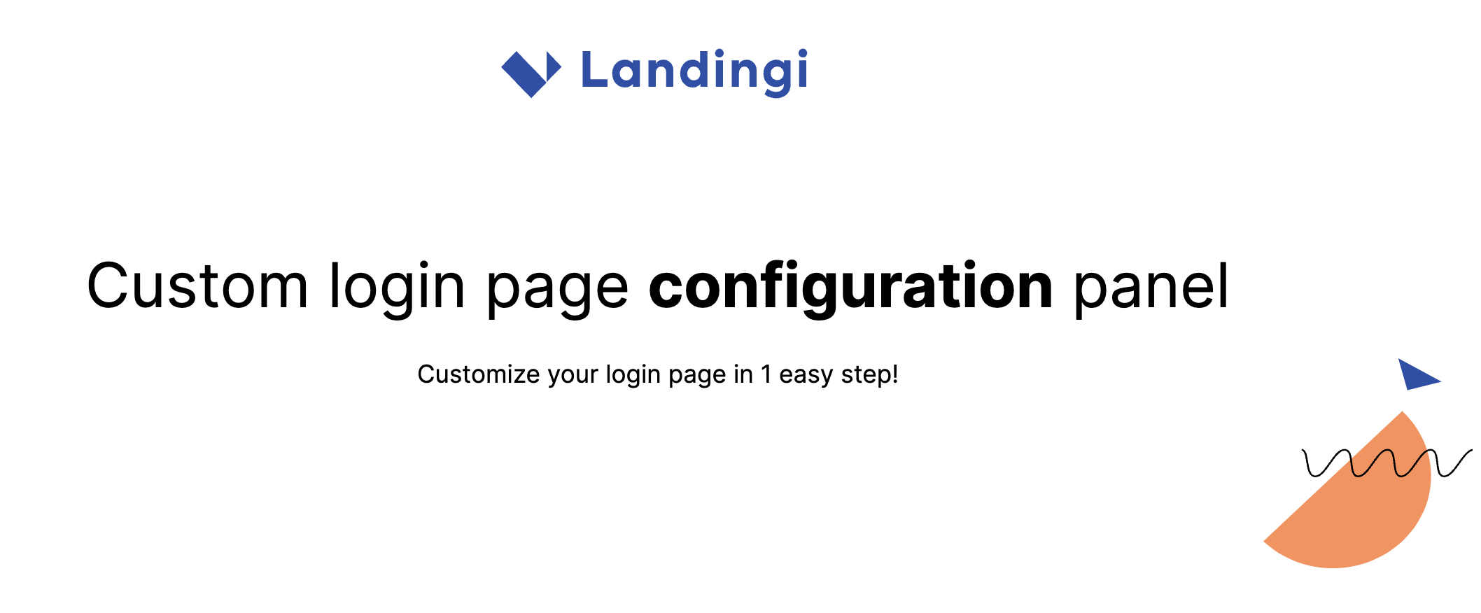 Own login page configuration panel