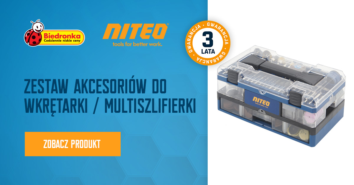 Zestaw akcesoriów do wkrętarki i multiszlifierki Niteo | Biedronka