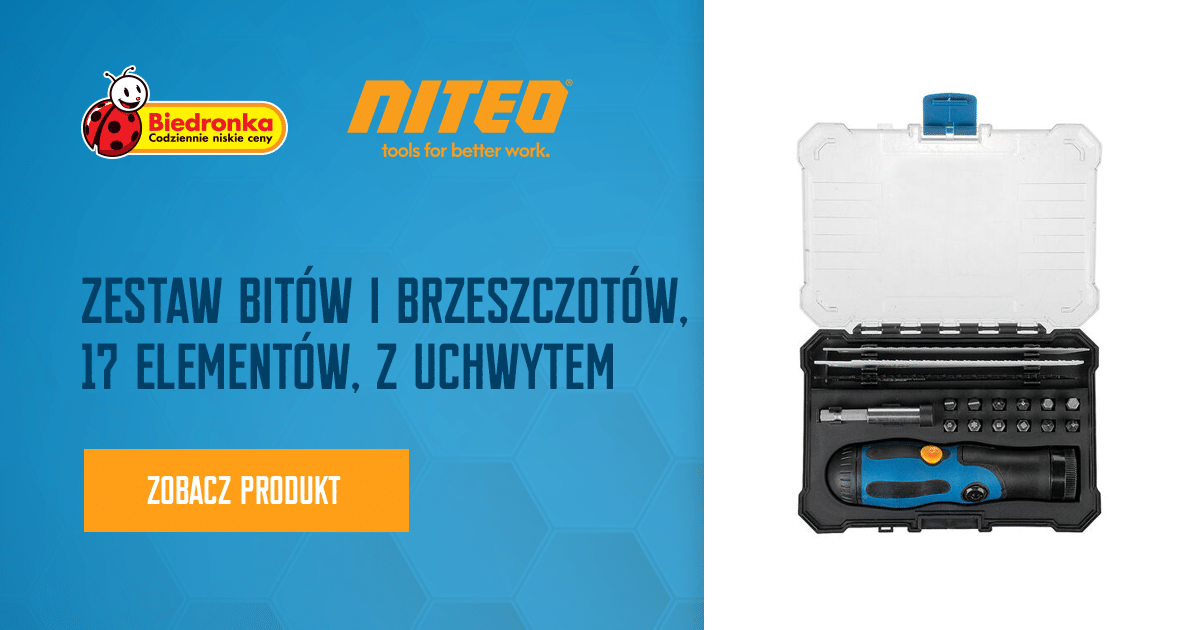Zestaw bitów i brzeszczotów, 17 elementów, z uchwytem marki Niteo ...