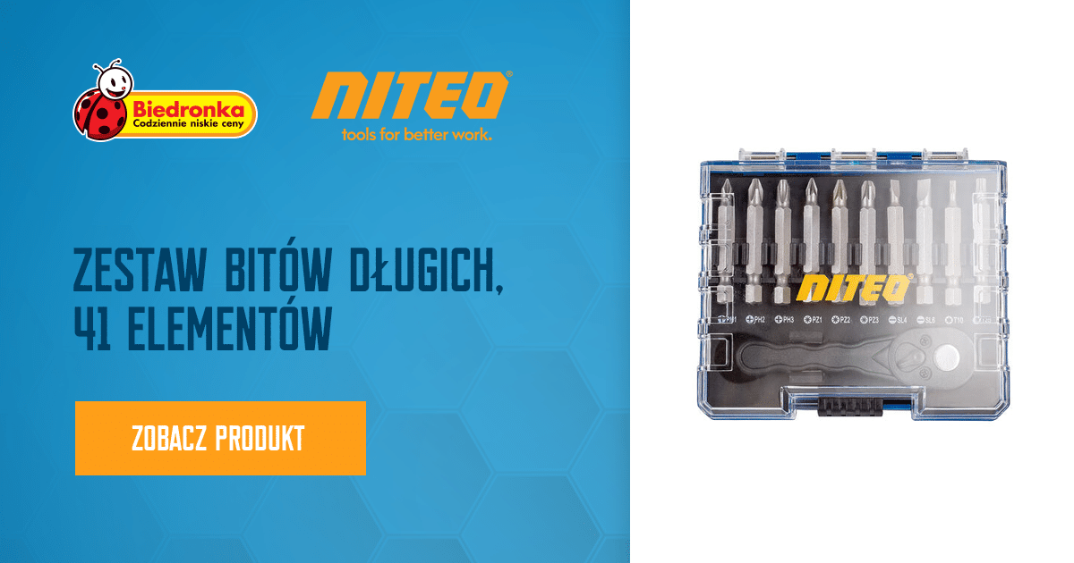 Zestaw bitów długich, 41 elementów, Niteo | Biedronka