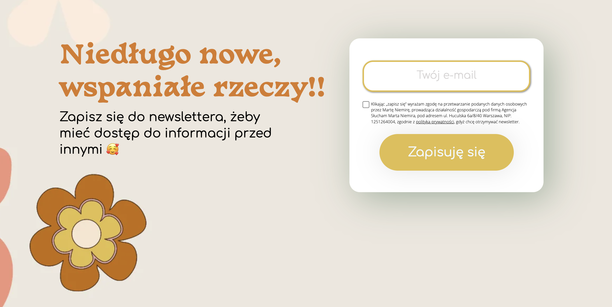 Zapisz się do newslettera - Psycholoszka store!