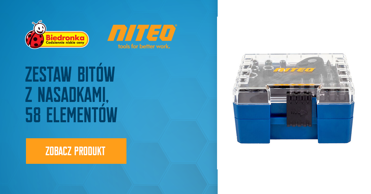 Zestaw bitów z nasadkami - Niteo | Biedronka