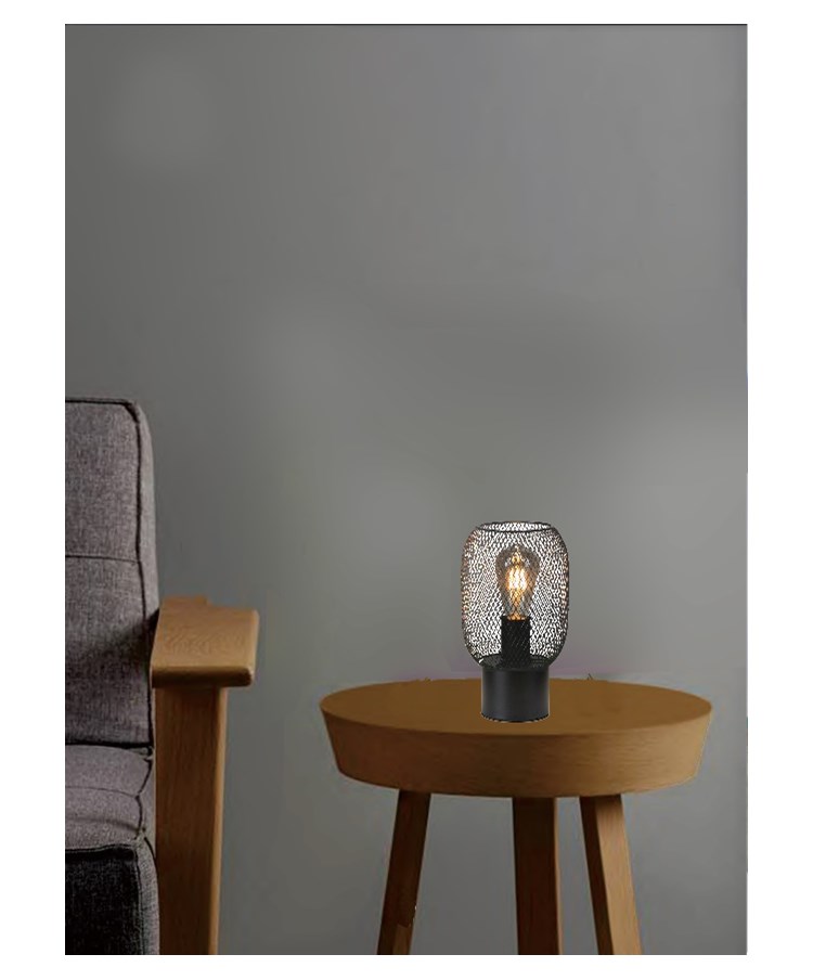 Ringtown Modern Black Wire Mesh Industrial Style Table Lamp
