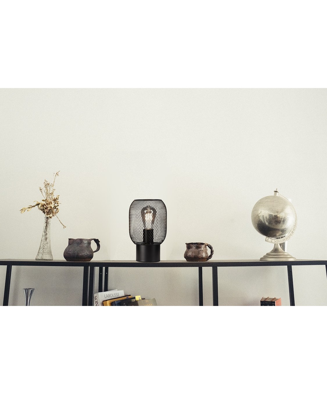 Ringtown Modern Black Wire Mesh Industrial Style Table Lamp