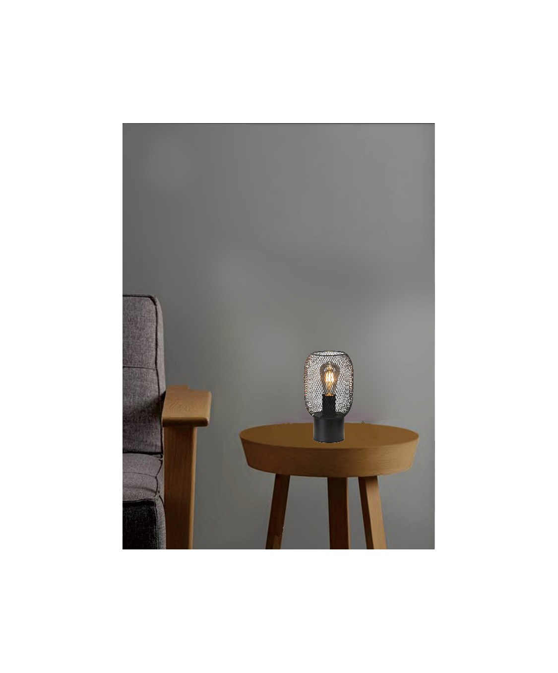 Ringtown Modern Black Wire Mesh Industrial Style Table Lamp