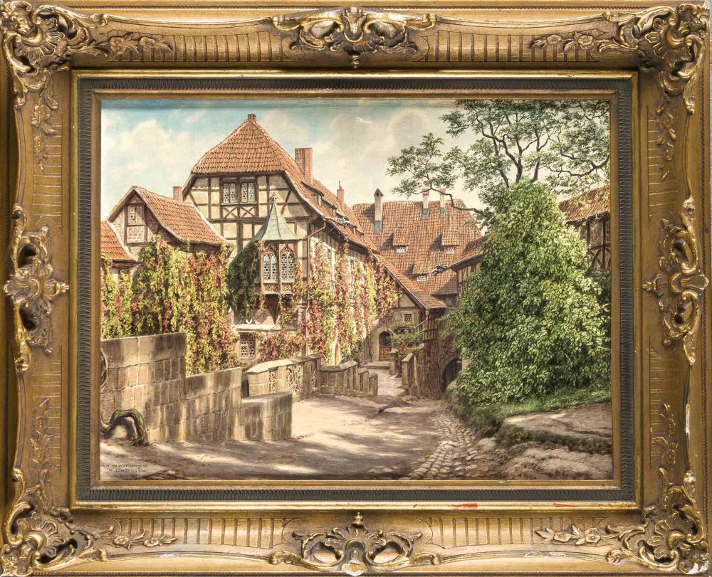 Karl Lindegren (1898-?), Herbst im Wartburghof, Öl/Lwd., u. li. sign. u ...
