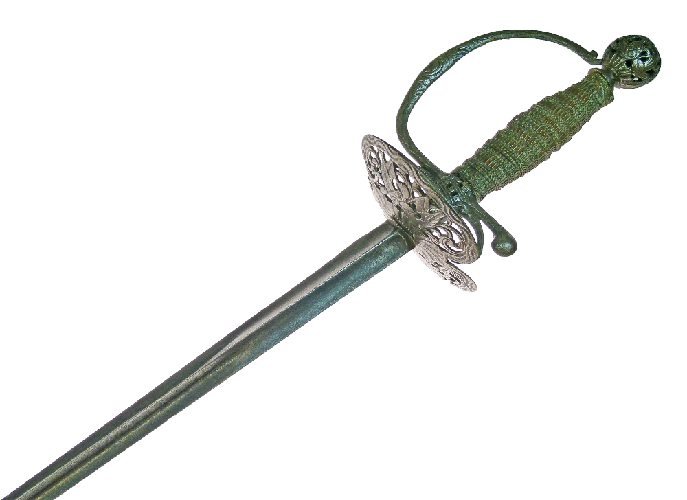 18th Century steel hilted small-sword, hollow, triangular section 83cm ...