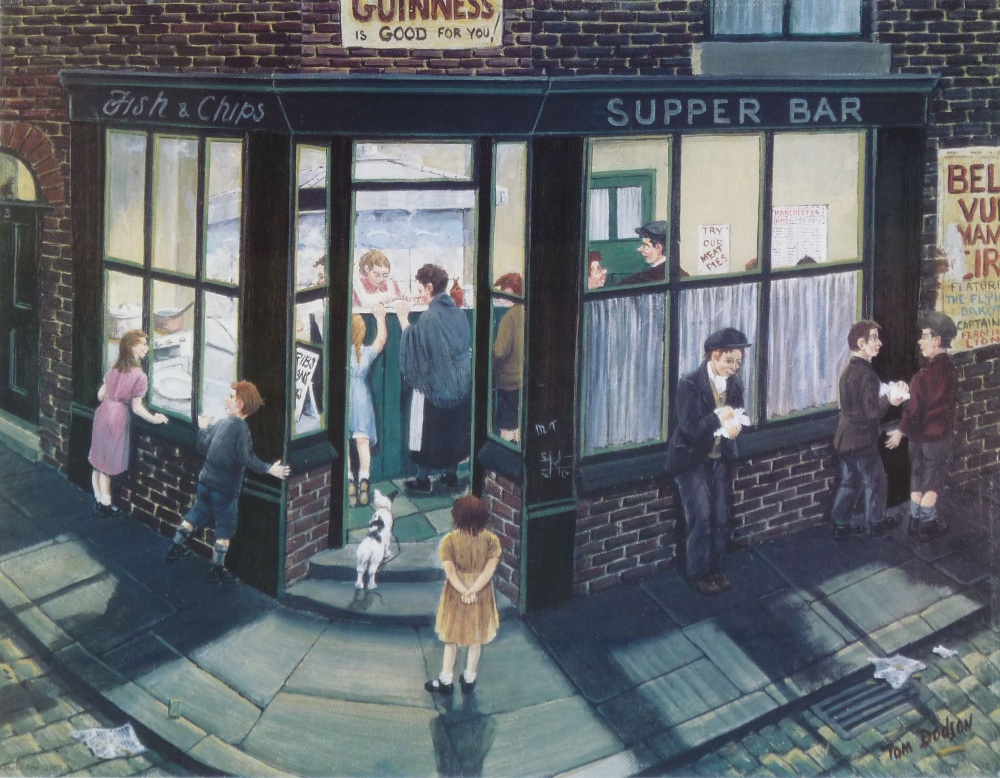 TOM DODSON ARTIST SIGNED LIMITED EDITION COLOUR PRINT `The Fish and ...