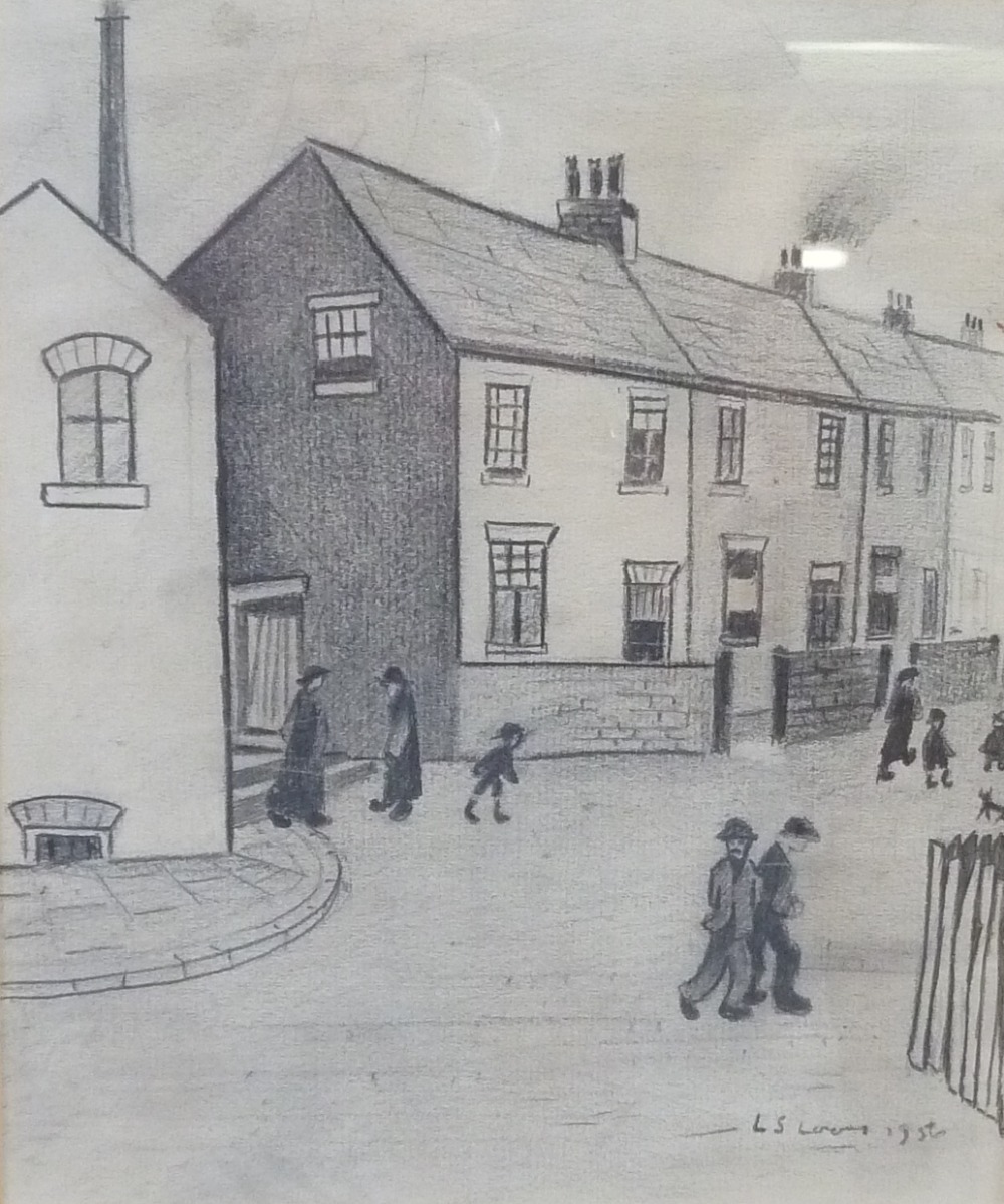 ATTRIBUTED TO L.S. LOWRY (1887 - 1976) PENCIL DRAWING `A Street in ...