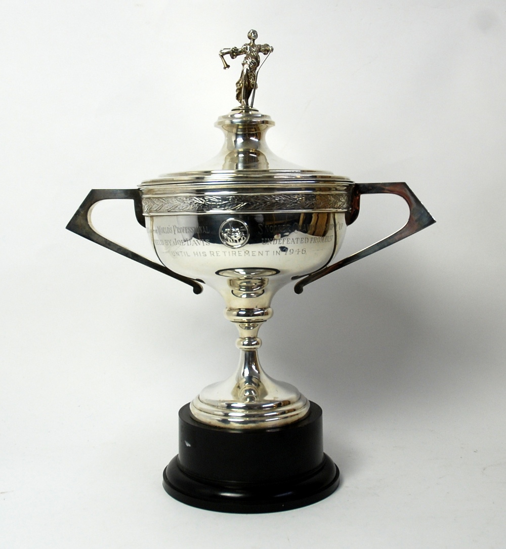A full size silver replica of the World Championship Snooker Trophy ...