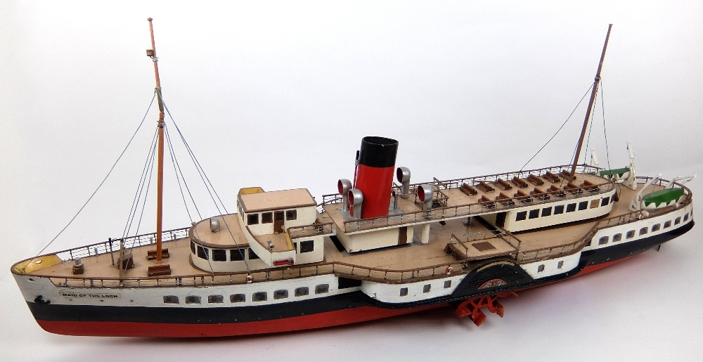 A remote controlled scale model of the paddle steamer `Maid of the Loch ...
