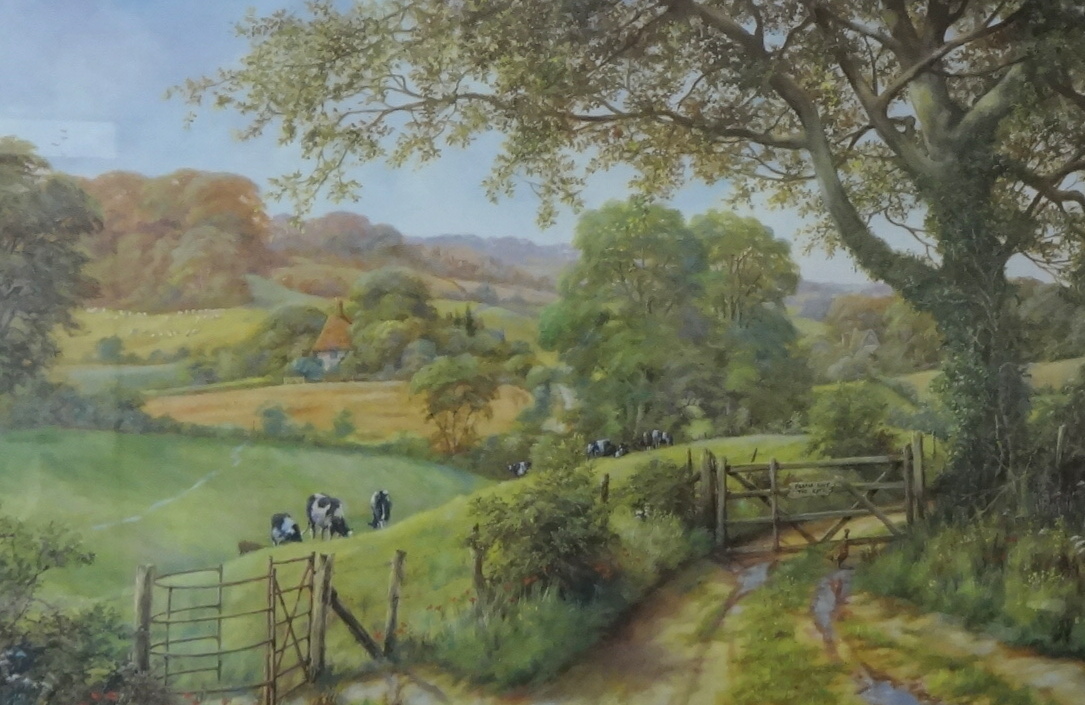 RON BEATON print `The Kissing Gate`, 40cm x 30cm