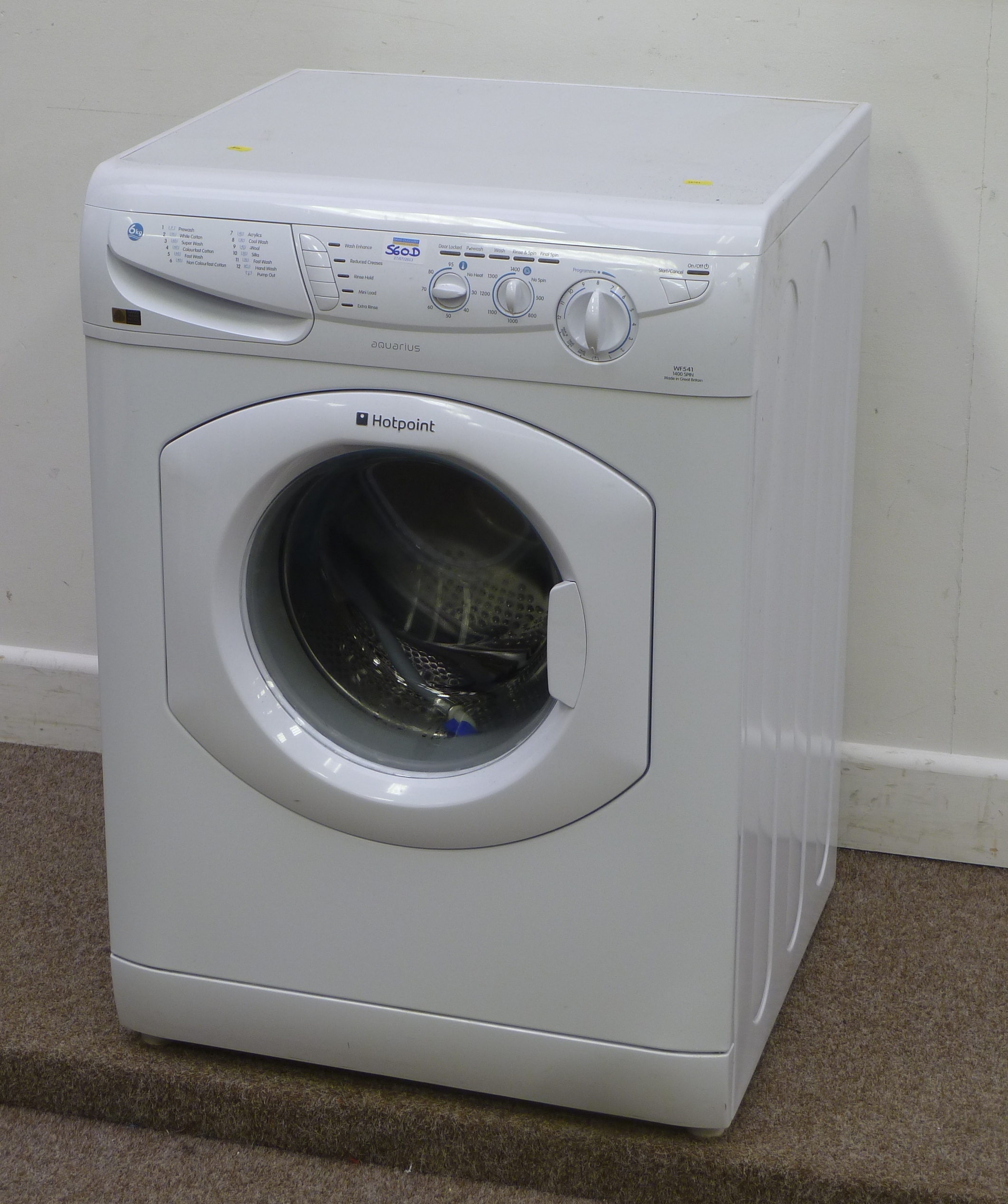 Hotpoint Aquarius WF541 1400 washing machine, 60cm