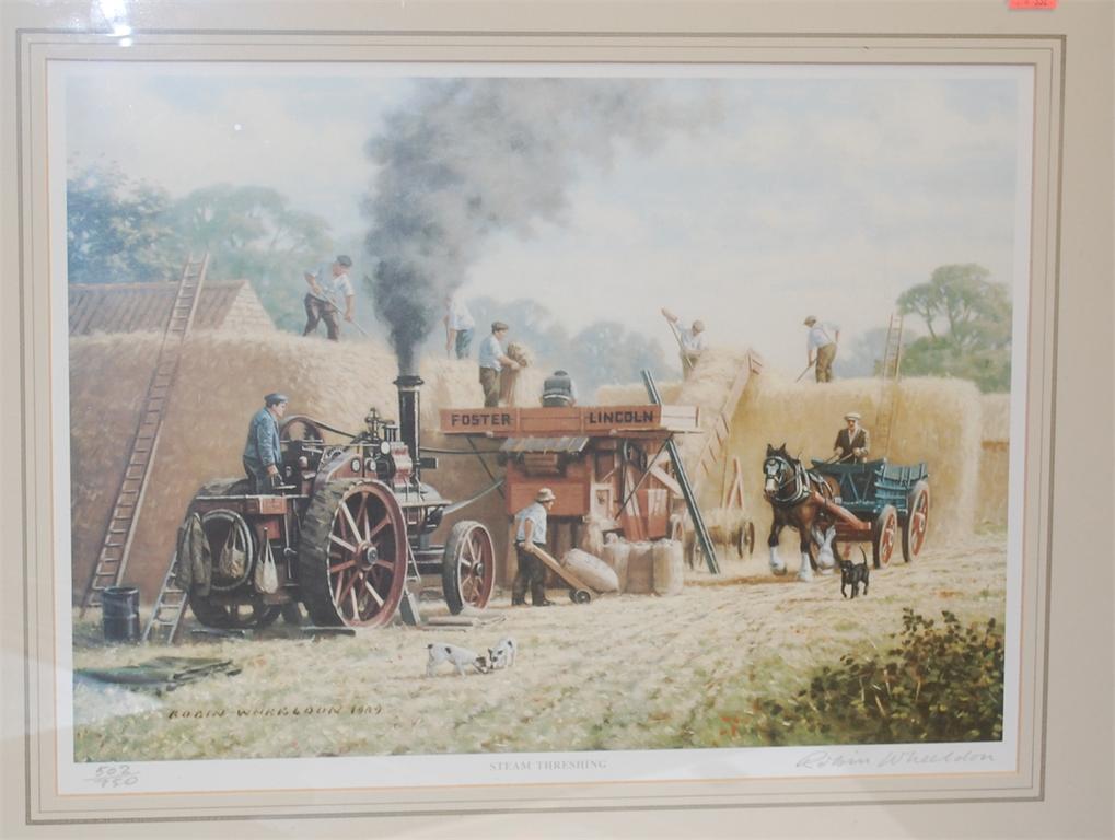 Robin Wheeldon - Steam threshing, limited edition print, other framed ...