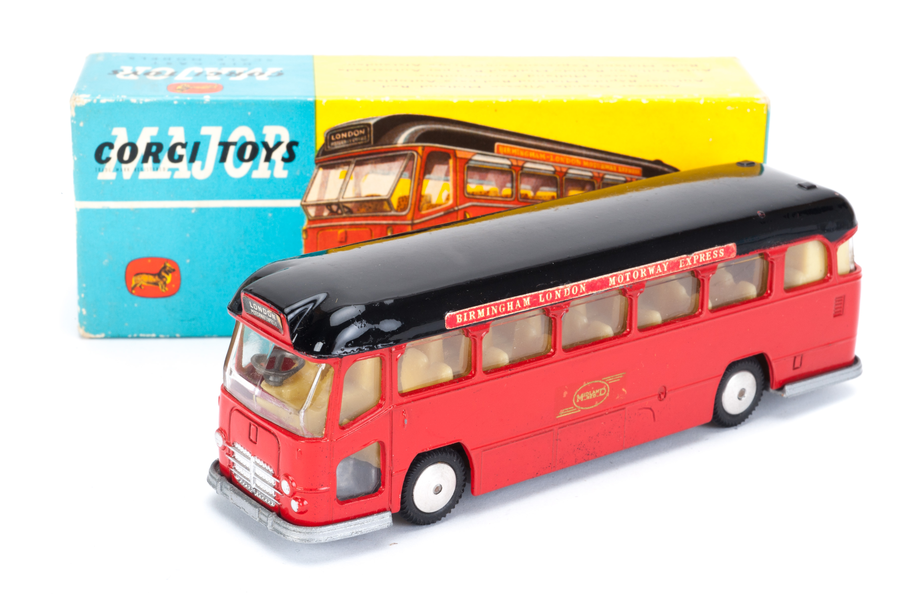 A Corgi Major Toys 1120 Midland Red Motorway Express Coach, red body ...