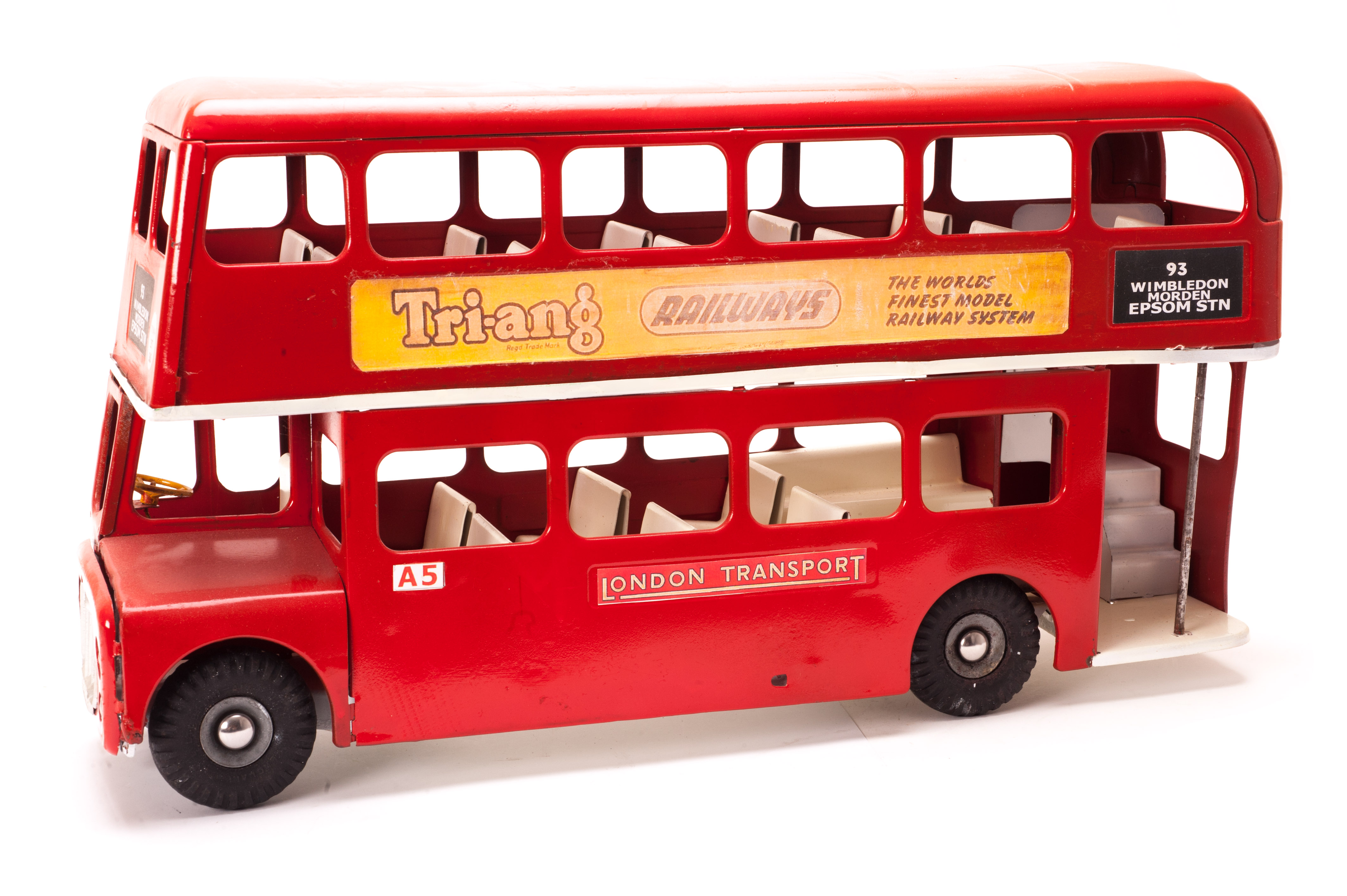 A Large 1960s Tri-ang Pressed Steel Double Decker Bus, restoration and ...