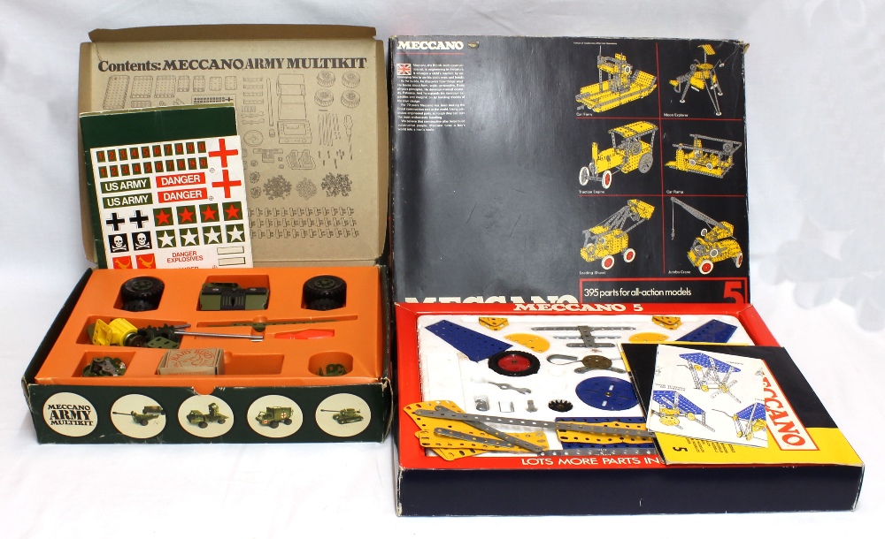 Meccano set No 5 in original box and Meccano army multikit construction ...