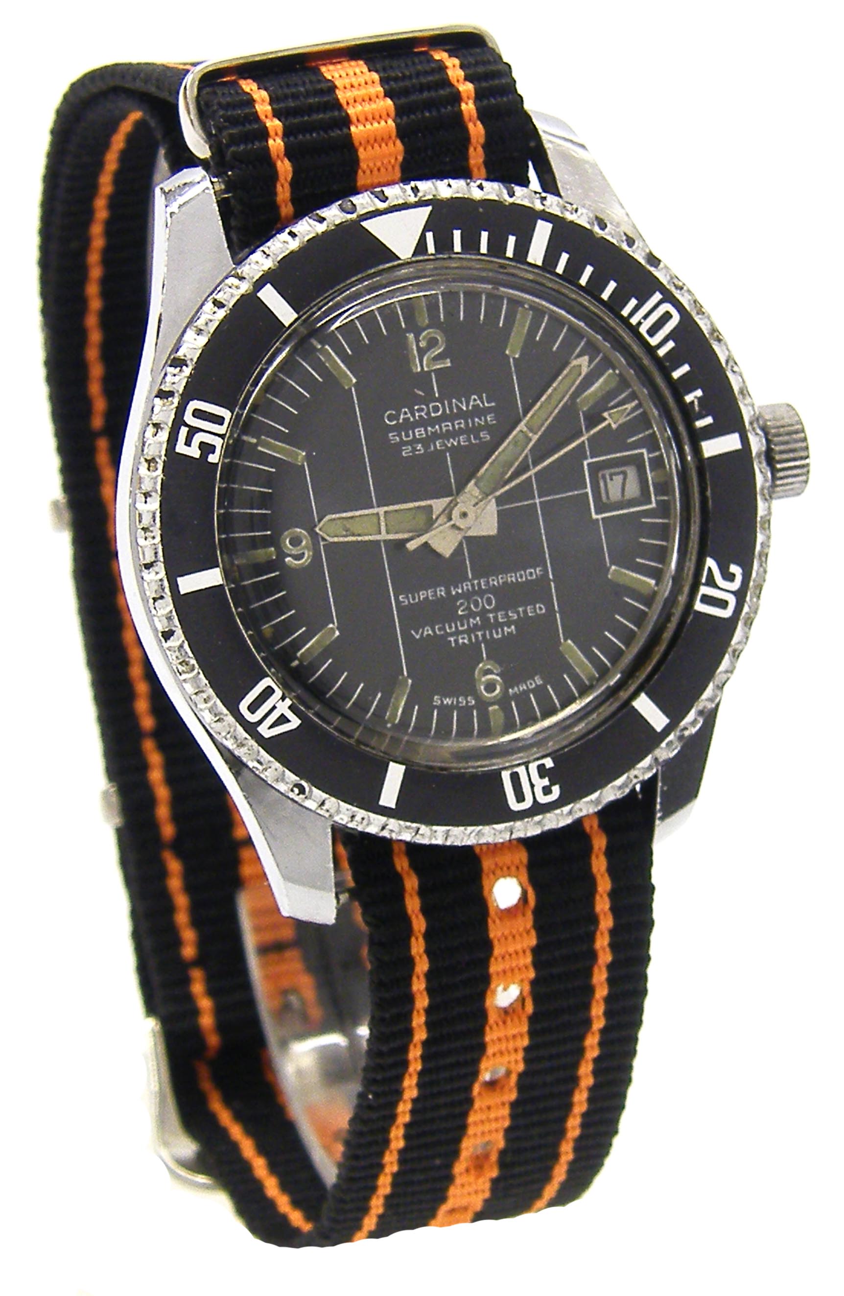 Cardinal Submarine stainless steel gentleman`s diver`s wristwatch ...