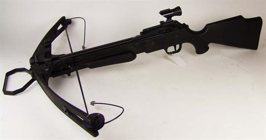A Barnett ‘Lightning’ compound crossbow, black synthetic stock and ...