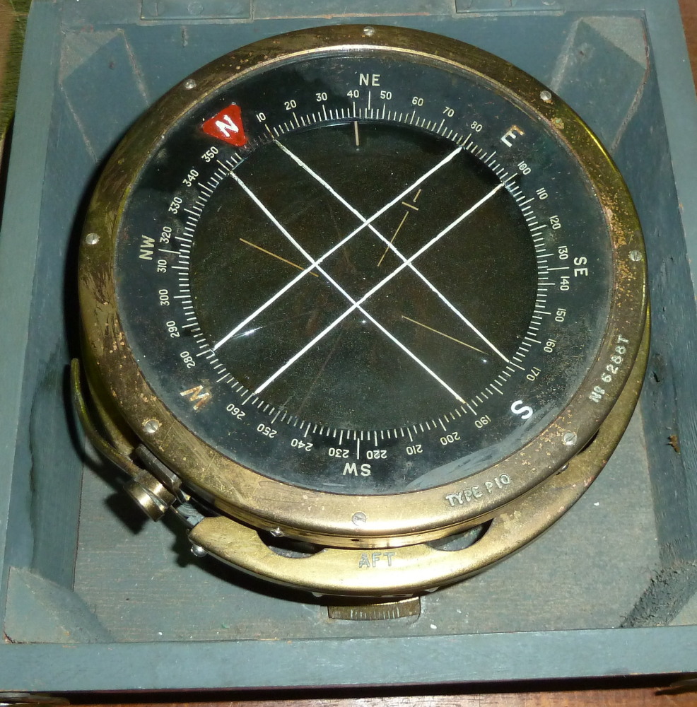 A WWII vintage ex RAF model P10 aircraft compass, c. 1942 (as used in ...