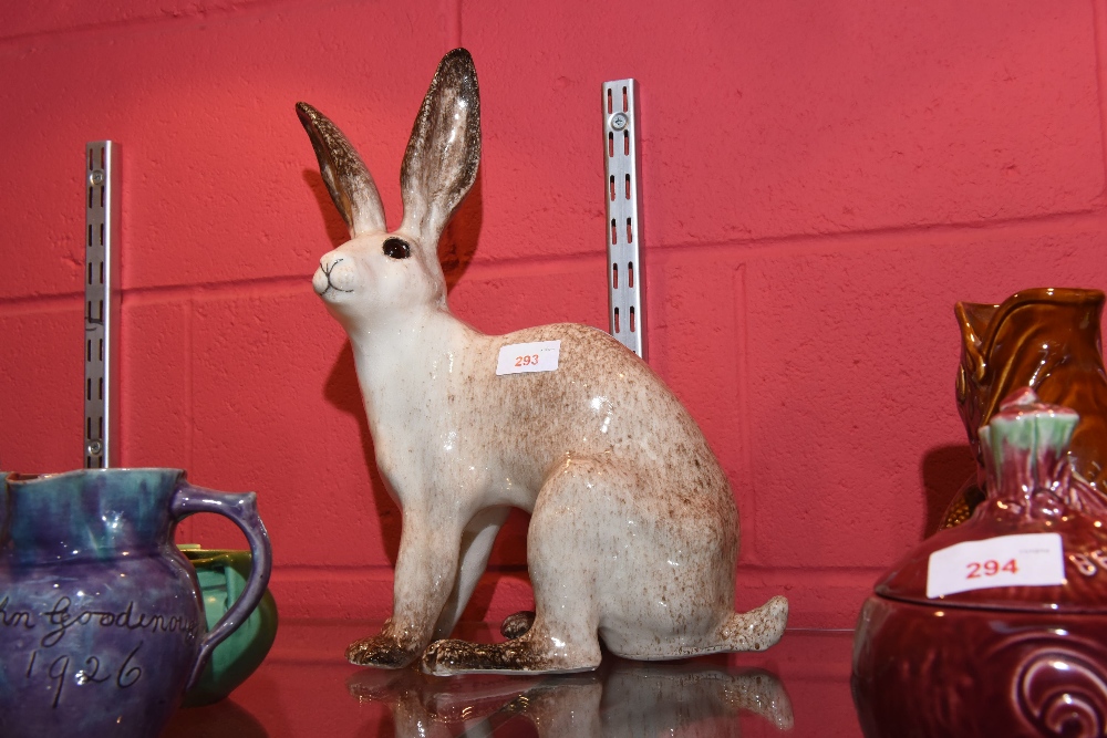 A large Winstanley pottery hare model, size 8