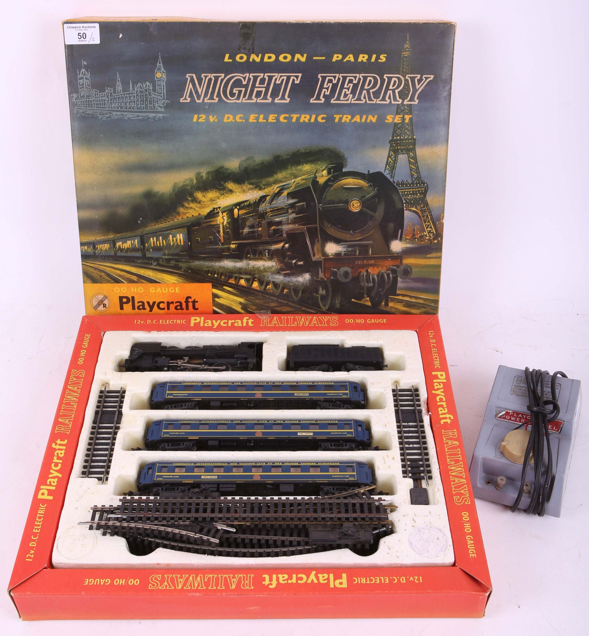 A boxed Playcraft Railways P.R. 1460 Night Ferry Passenger Train Set 00 ...