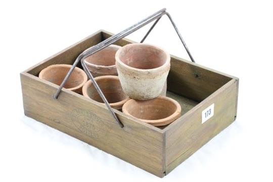 Wooden Garden Trug marked `Robert & Stevens Potters since 1875` with ...