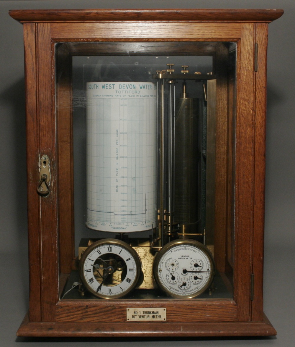 A Venturi brass water meter clock by George Kent Ltd of London & Luton ...