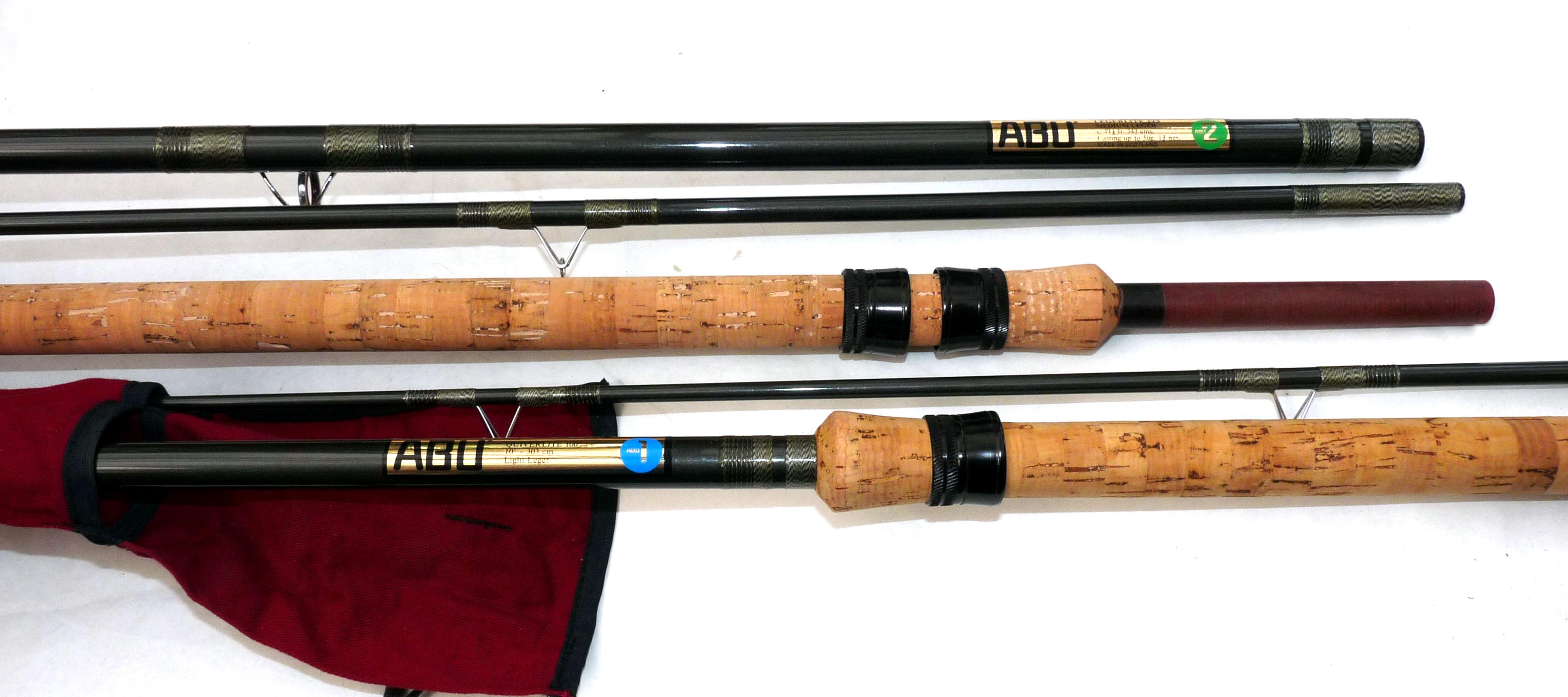 RODS (2): Pair of classic Abu coarse fishing rods, an Abu “Quiverlite ...