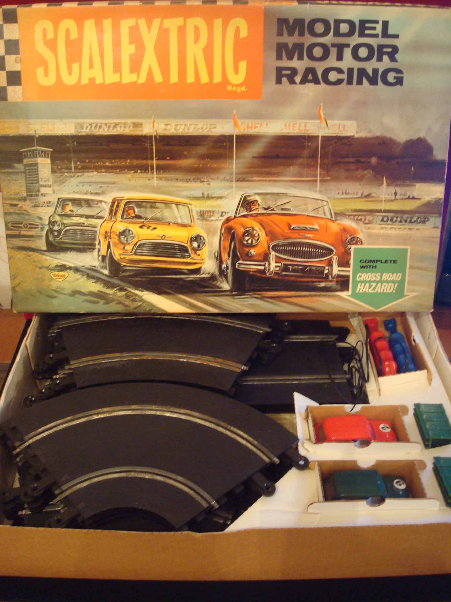 1960s Scalextric Set 45: Comprising of 2 Mini Coopers – (1) green, (2 ...