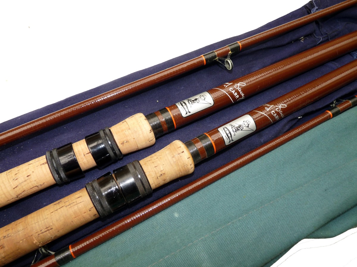 RODS: (2) Pair of classic Gerry Savage carp rods, 10` 2 piece hollow ...