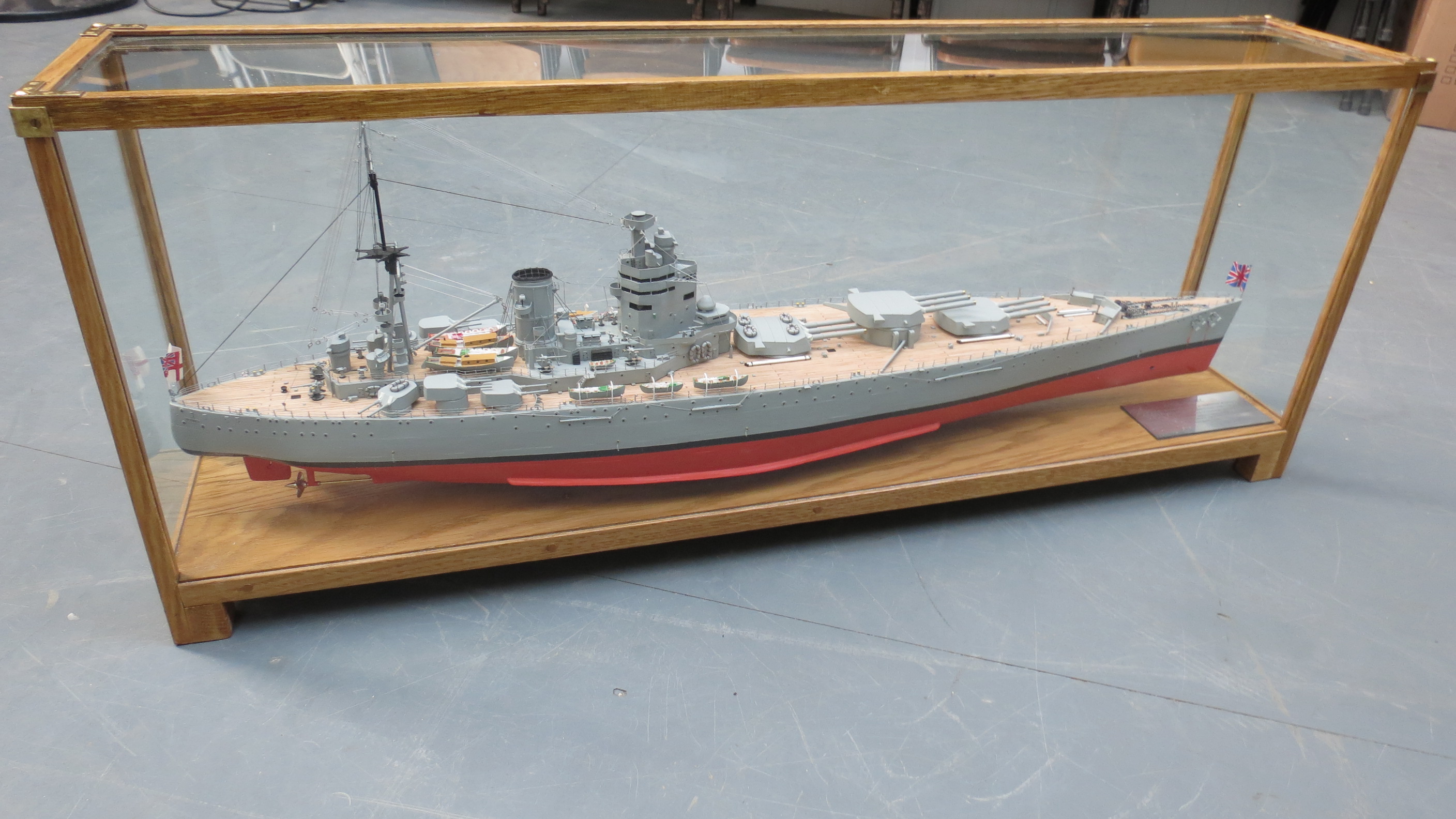 A superb and highly detailed model of the battleship HMS Rodney, model ...