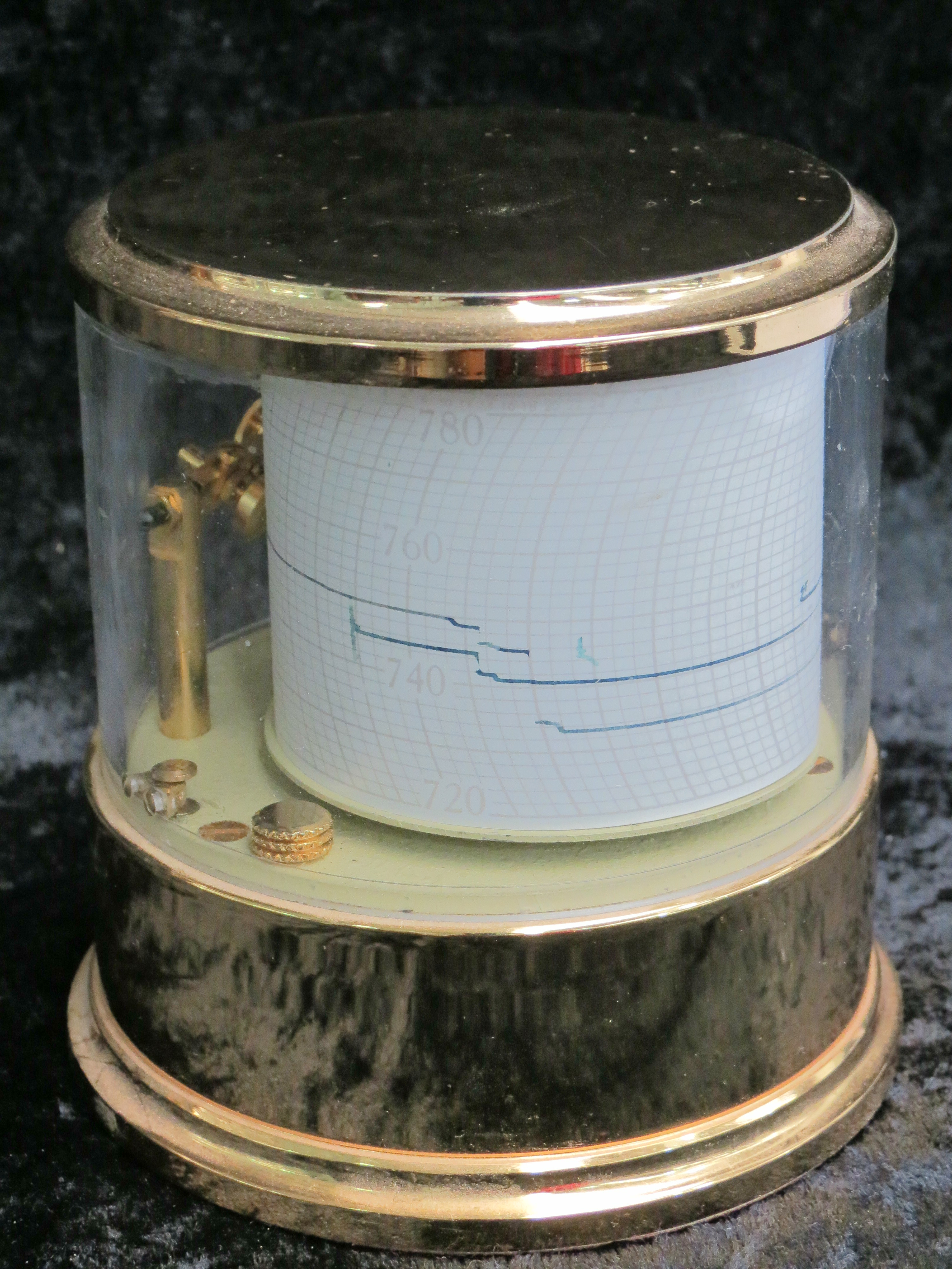 A 20thC brass cased barograph (recording barometer) by Maxant of ...