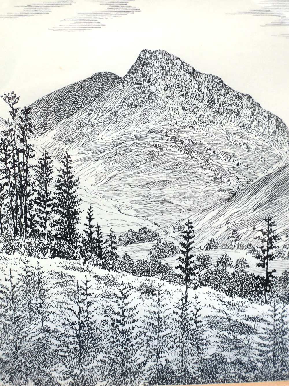 A pen and ink sketch, Alfred Wainwright, Sgor Na H-Ulaidh,, from 3rd ...