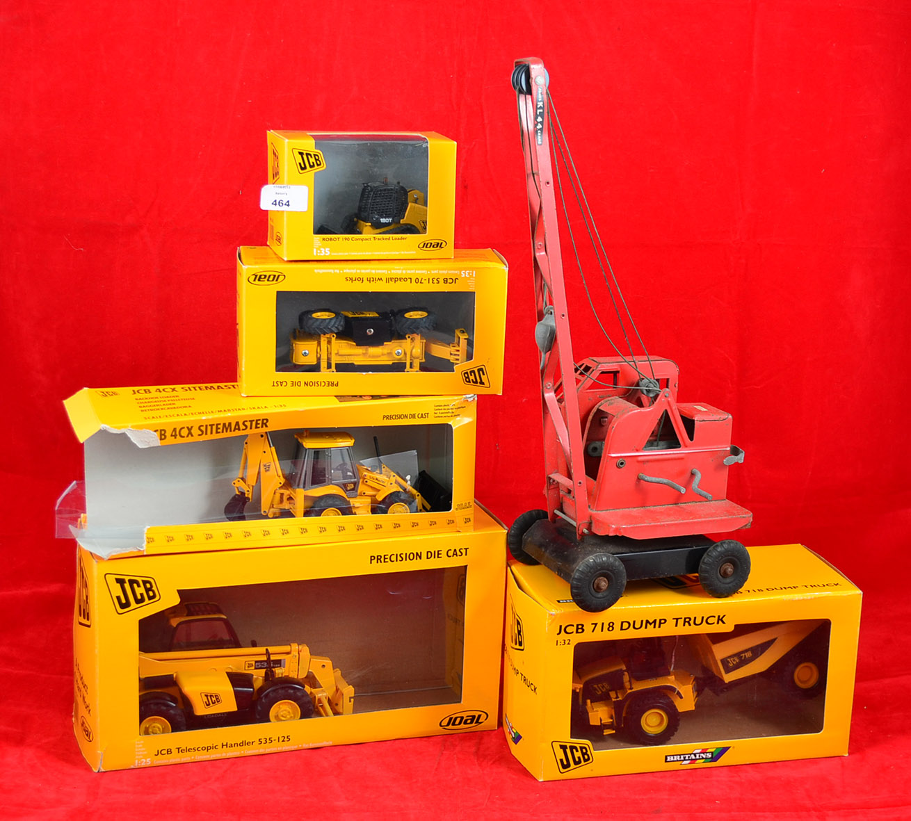 Five die-cast JCB models: Joal 208 1:25 scale Telescopic Handler 535 ...