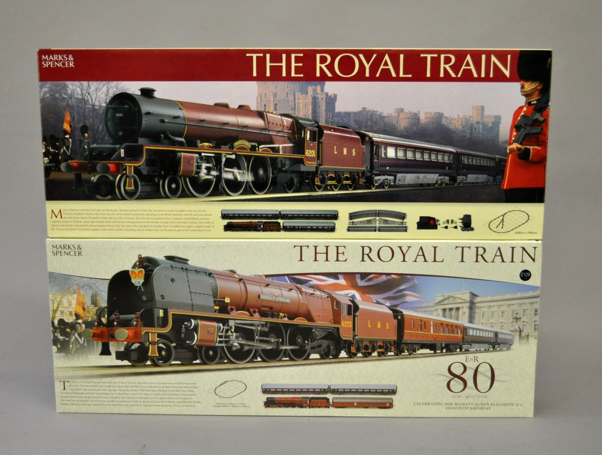 OO gauge, Hornby: two M&S-branded `Royal Train` sets. Consists of R1091 ...